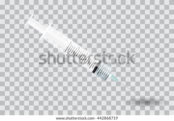 Syringe Needle On Transparent Background Shot Stock Vector (Royalty ...