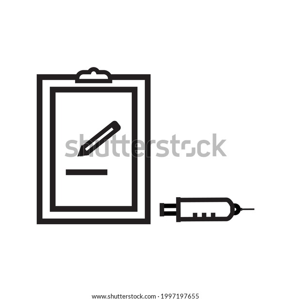 Syringe Paper Sheet Vector Illustration Isolated Stock Vector (Royalty ...