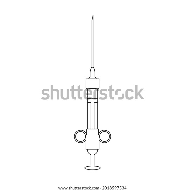 Syringe Vector Outline Icon Vector Illustration Stock Vector (Royalty ...