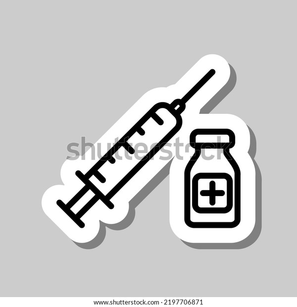 Syringe Vial Bottle Vaccination Simple Icon Stock Vector (Royalty Free ...