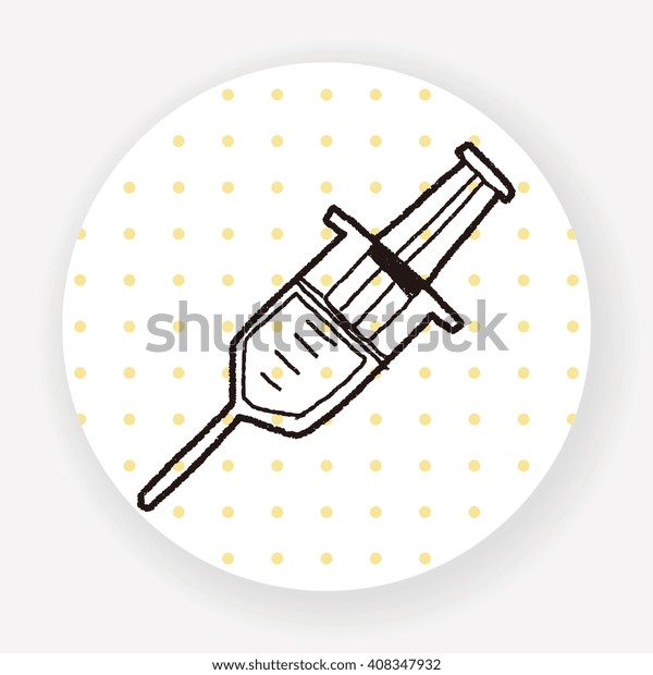 Syringes Doodle Drawing Stock Vector (Royalty Free) 408347932 ...