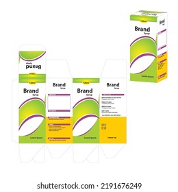 Syrup Design Packaging Box Syrup Template Stock Vector (Royalty Free ...