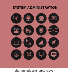 System Administration Server Icons Signs Illustrations Stock Vector ...