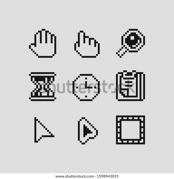 System Cursors Pixel Art Icons Set 스톡 벡터(로열티 프리) 1598943019 | Shutterstock