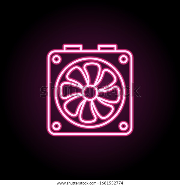 System Fan Neon Icon Simple Thin Stock Vector (Royalty Free) 1681552774 ...