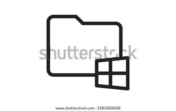 System Folder Icon Flat Style Vector Stock Vector (Royalty Free ...
