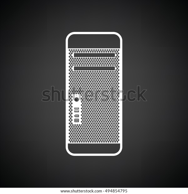 System Unit Icon Black Background White Stock Vector (Royalty Free ...