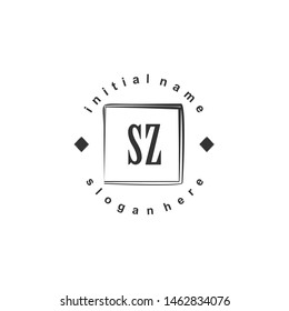 Sz Initial Beauty Monogram Logo Vector: vector de stock (libre de ...
