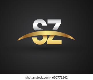 Sz Initial Logo Company Name Colored Stock Vector (Royalty Free) 680771242