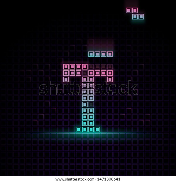 T Alphabet Pixel Art 8bit Game Stock Vector (Royalty Free) 1471308641