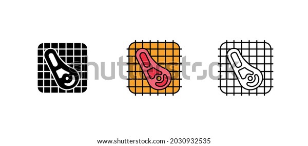 T Bone Icon Set On Barbecue Stock Vector (Royalty Free) 2030932535 ...