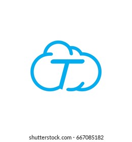 T Cloud Logo Stock Vector (Royalty Free) 667085182