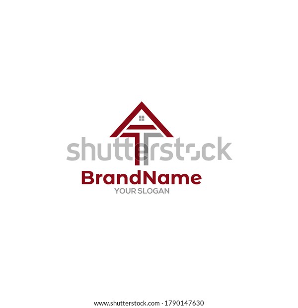 T Home Logo Design Vector Stock Vector (Royalty Free) 1790147630 ...
