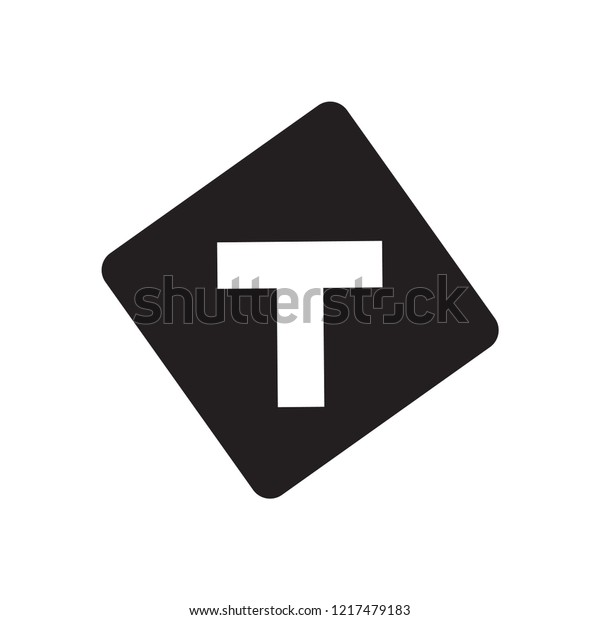 T Junction Sign Icon Trendy T Stock Vector (Royalty Free) 1217479183 ...
