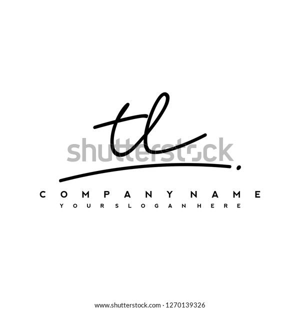 T L Initial Handwriting Logo Vector Stock Vector (Royalty Free) 1270139326