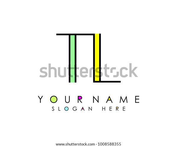 T L Initial Minimalist Logo Template Stock Vector (Royalty Free ...
