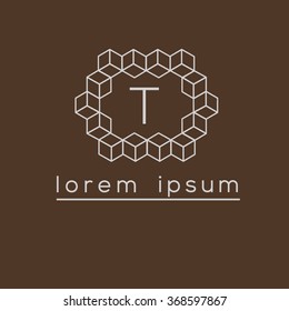 T Letter Cubes Geometric Vector Logo Stock Vector (Royalty Free) 368597867