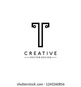 Premium Vector T Logo Two Color Stock Vector (Royalty Free) 1045050820 ...