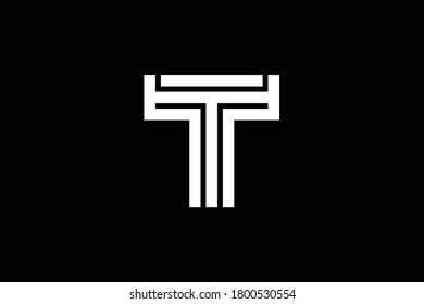 Capital Letter T Overlapping Shadows Logo Stock Vector (Royalty Free ...