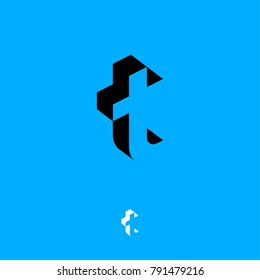 T Letter T Monogram Invisible Letter Stock Vector (Royalty Free ...