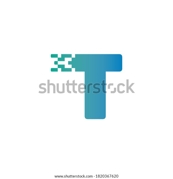 T Letter Pixel Media Technology Logo Stock Vector (Royalty Free ...