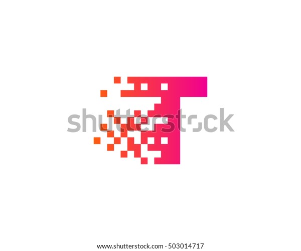 T Letter Pixel Motion Logo Design Stock Vector (Royalty Free) 503014717