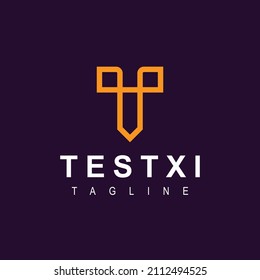 T Lettering Building Logo Vector Template Stock Vector (Royalty Free ...