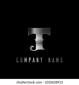 T Logo Company Name Metallic Stock Vector (Royalty Free) 1010628913 ...