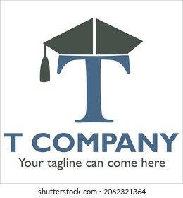 T Logo Design On Education Theme Stock Vector (Royalty Free) 2062321364 ...