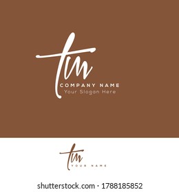 T M Tm Initial Letter Handwriting Stock Vector (Royalty Free ...