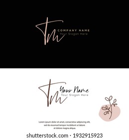 T M Tm Initial Letter Handwriting Stock Vector (Royalty Free ...
