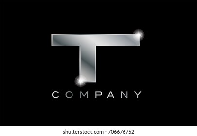 T Metal Metallic Silver Logo On Stock Vector (Royalty Free) 706676752 ...