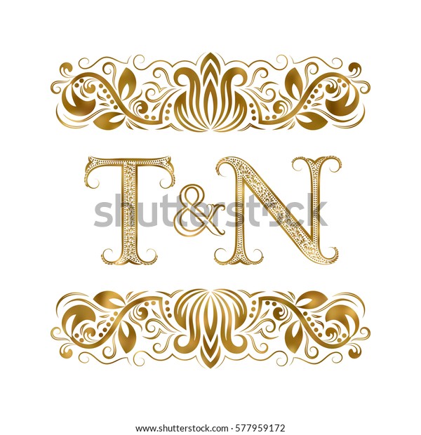 T N Vintage Initials Logo Symbol Stock Vector (Royalty Free) 577959172 ...