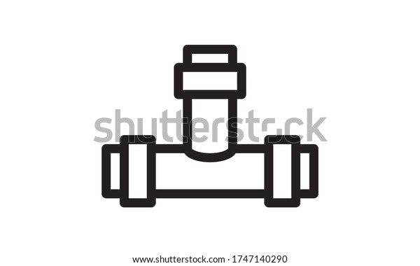 T Pipe Connection Icon Simple Style Stock Vector (Royalty Free ...