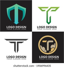 T Professional Logo Design Collection Stock Vector (Royalty Free ...