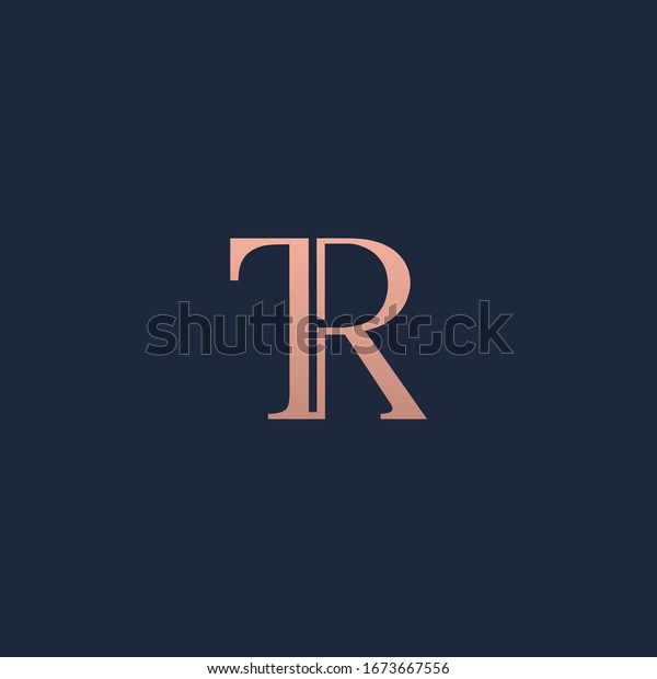 T R Monogram Fashion Logo Gold Stock Vector (Royalty Free) 1673667556 ...