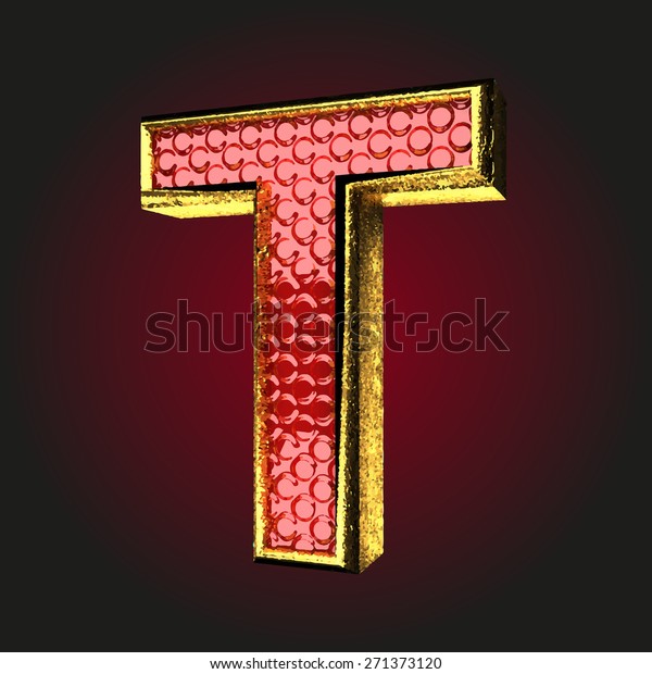 T Red Letter Gold Stock Vector (Royalty Free) 271373120