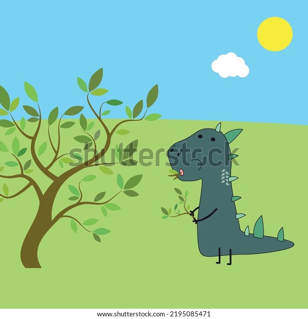 T Rex Playing Tree Countryside Stock Vector (Royalty Free) 2195085471 ...
