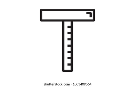 T Square Ruler Measure Architecture Icon Stock Vector (Royalty Free ...