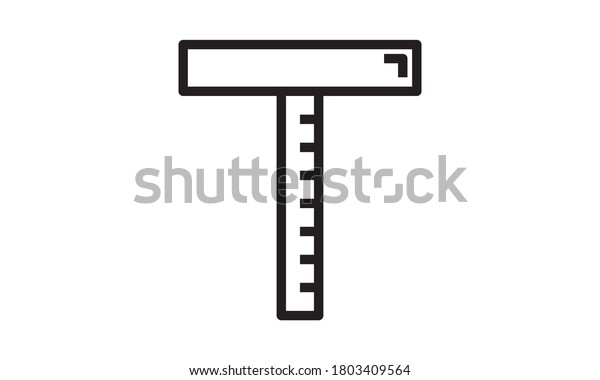 T Square Ruler Measure Architecture Icon Stock Vector (Royalty Free ...