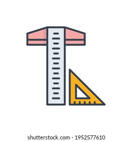 T Square Vector Filled Outline Icon Stock Vector (Royalty Free ...