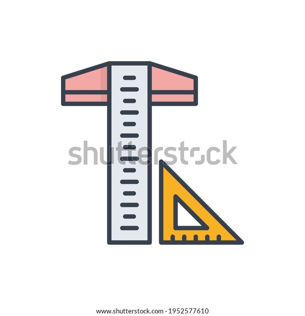 T Square Vector Filled Outline Icon Stock Vector (Royalty Free ...