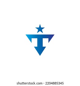T Star Logo Simple Modern Design Stock Vector (Royalty Free) 2204885345 ...