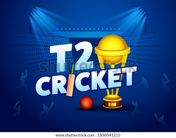 T20 Cricket Text Bat Ball Golden Stock Vector (Royalty Free) 1806041215 ...