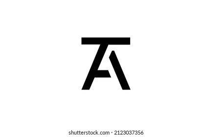 Vektor Stok Ta Initials Monogram Letter Text Alphabet (Tanpa Royalti ...