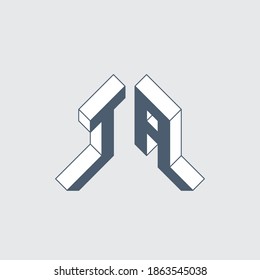Ta Monogram Logotype Isometric 3d Font Stock Vector (Royalty Free ...