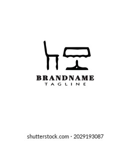 Table Chair Logo Icon Design Template Stock Vector (Royalty Free ...