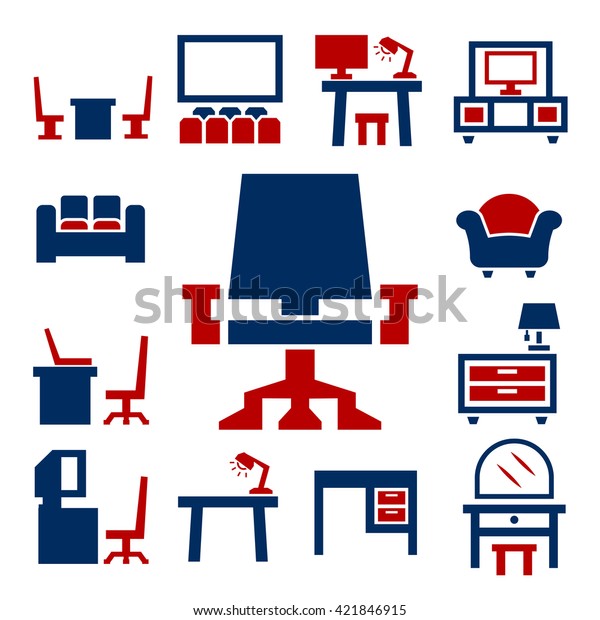Table Chair Seat Icon Set: เวกเตอร์สต็อก (ปลอดค่าลิขสิทธิ์) 421846915 ...