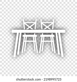 Table Chairs Sign White Icon Dropped Stock Vector (Royalty Free ...
