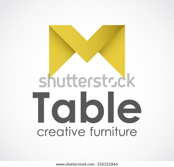 Table Creative Furniture Abstract Vector Logo Stock Vector (Royalty ...
